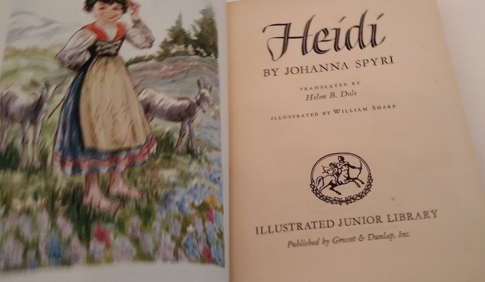 Heidi Johanna Spyri 1945 Illustrated Junior Library - Etsy