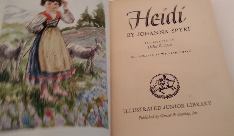 Heidi Johanna Spyri 1945 Illustrated Junior Library - Etsy