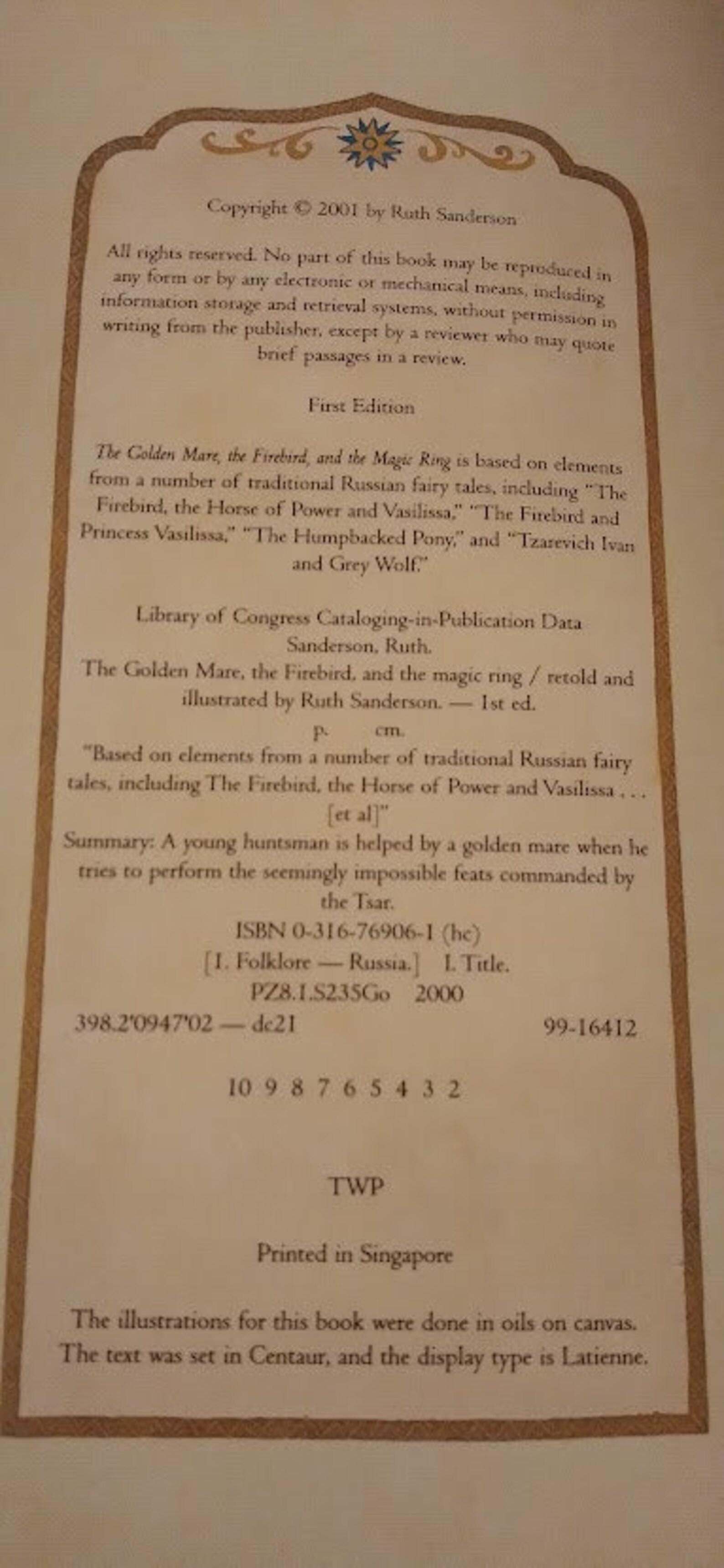 The Golden Mare, the Firebird, and the Magic Ring by Ruth Sanderson ...