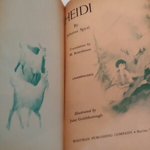 Heidi Johanna Spyri 1965 Whitman Classics - Etsy