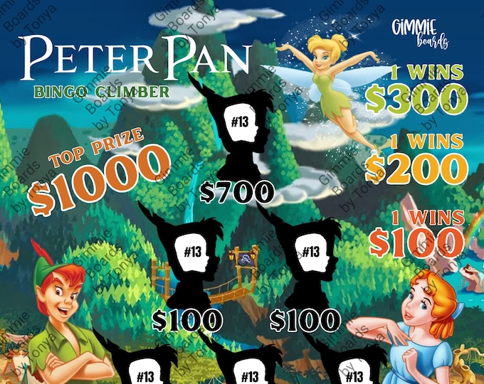 Peter Pan Climber Bingo Board - Etsy