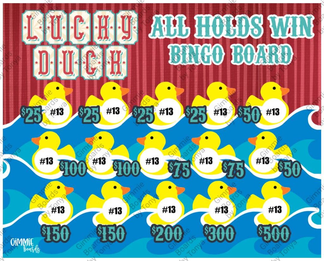 Lucky Duck All Holds Win Bingo Board - Etsy