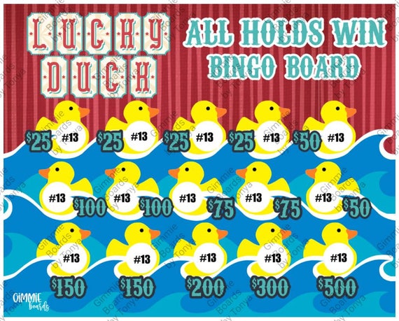 Lucky Duck All Holds Win Bingo Board - Etsy