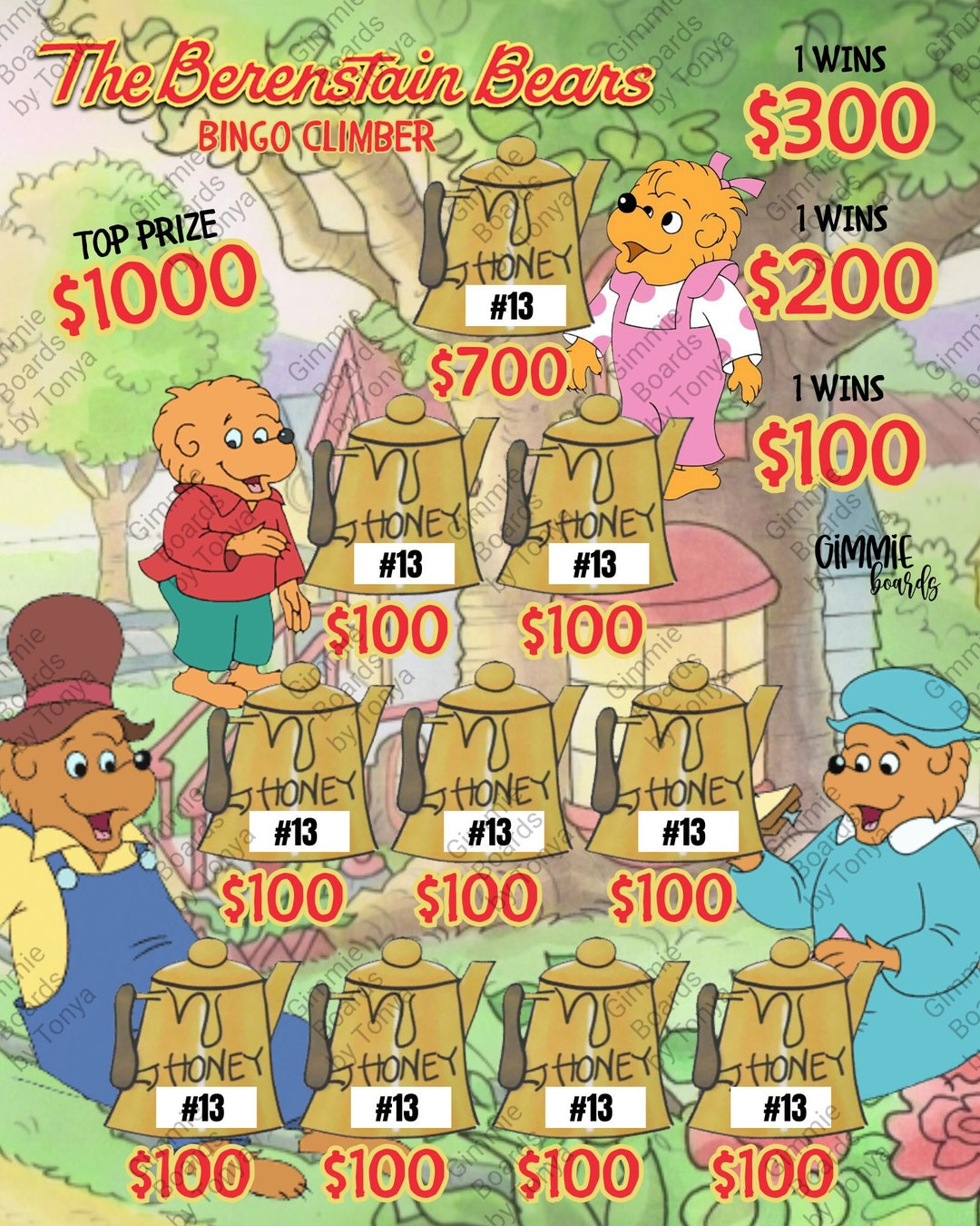 Berenstain Bears Climber Bingo Board - Etsy