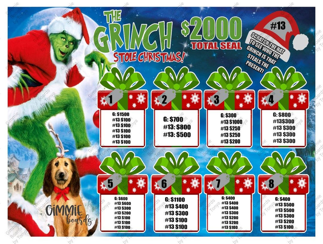 Grinch Combination Bingo Board - Etsy