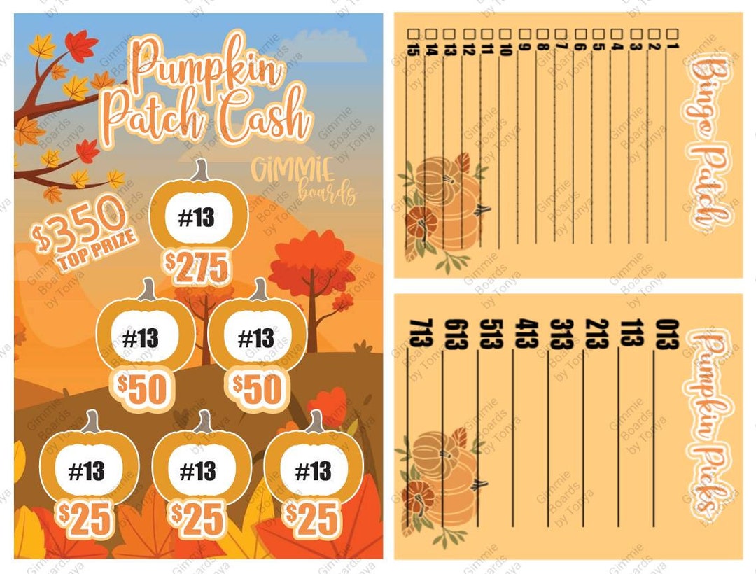 Pumpkin Patch Cash Mini Bingo Climber - Etsy