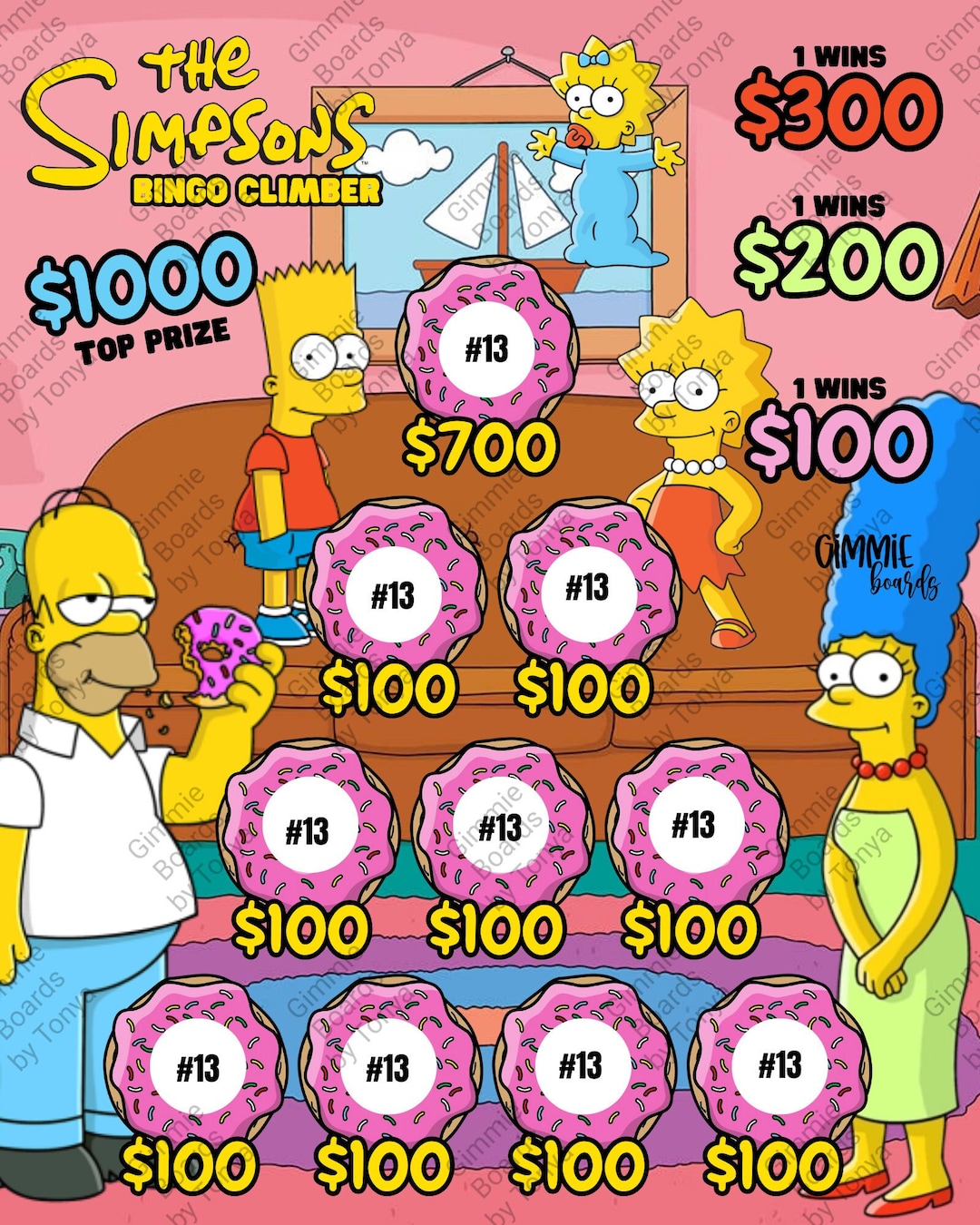 Simpsons Climber Bingo Board - Etsy