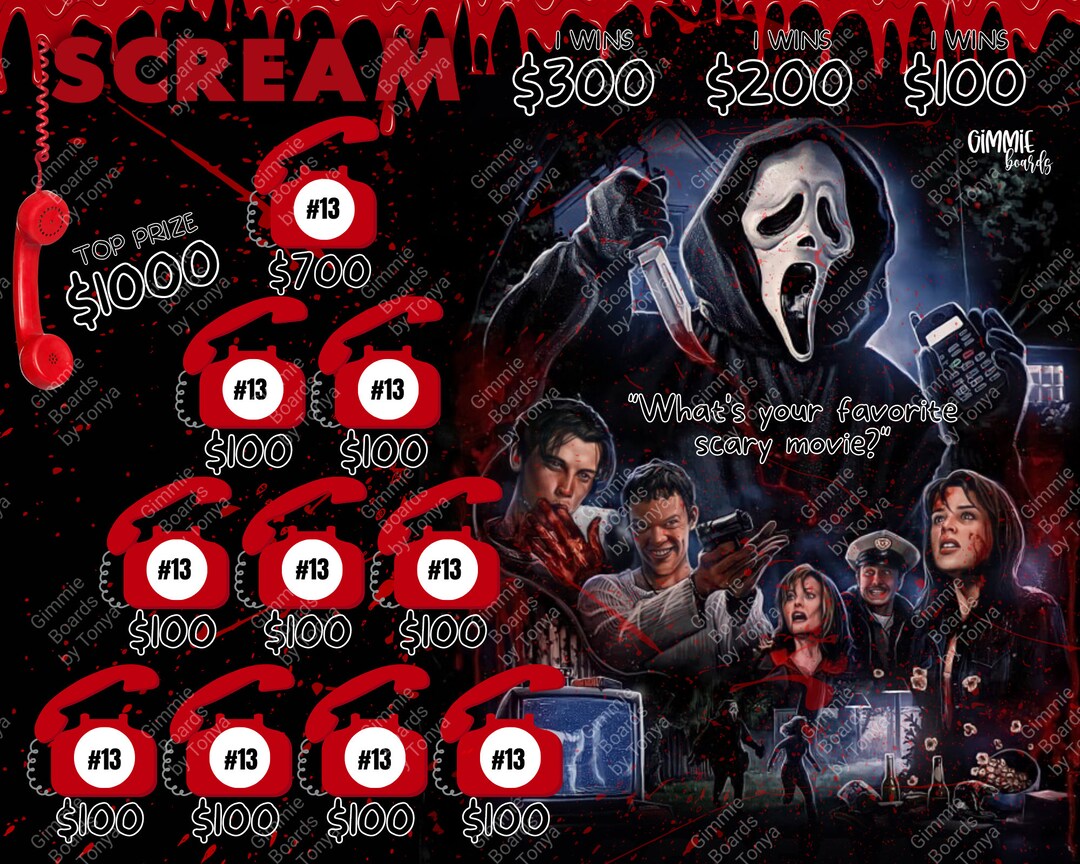 Scream Climber Bingo Board - Etsy