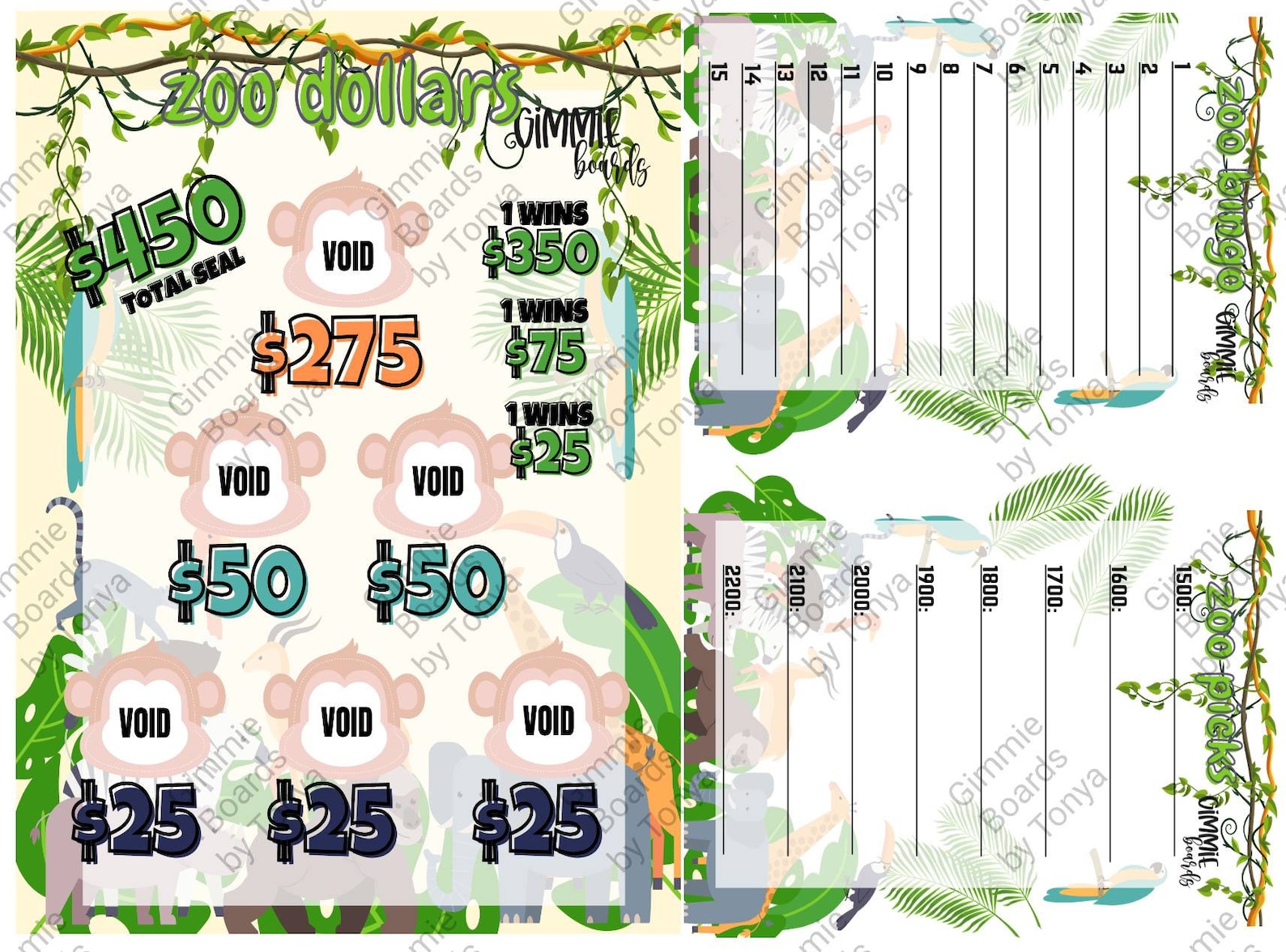Zoo Dollars Mini Bingo Climber - Etsy