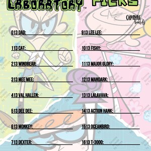 Dexter's Laboratory Climber Bingo Board - Etsy