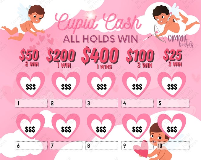 Cupid Cash All Holds Win Bingo Board - Etsy