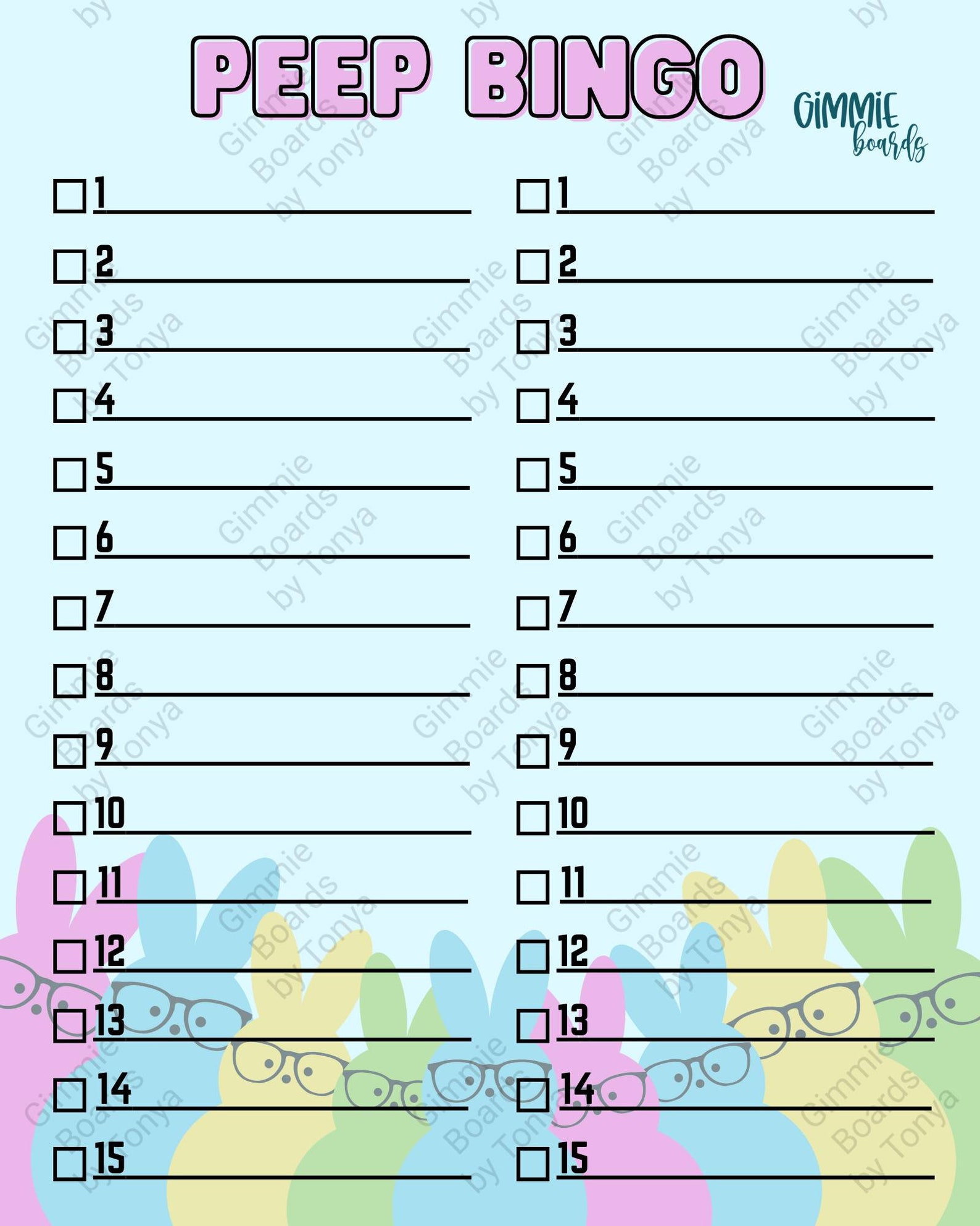 Hanging With My Peeps All Holds Win Bingo Board - Etsy