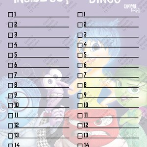 Inside Out Climber Bingo Board - Etsy