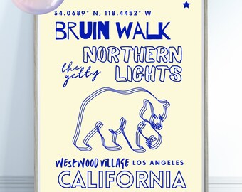 UCLA Promenade Instant Download Print, LA Printable Poster, Campus Cute ...