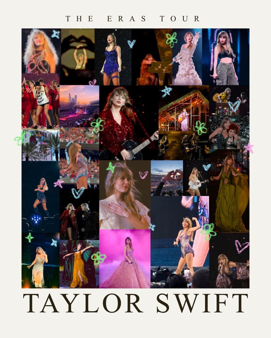 THE ERAS TOUR Collage Art Print - Etsy