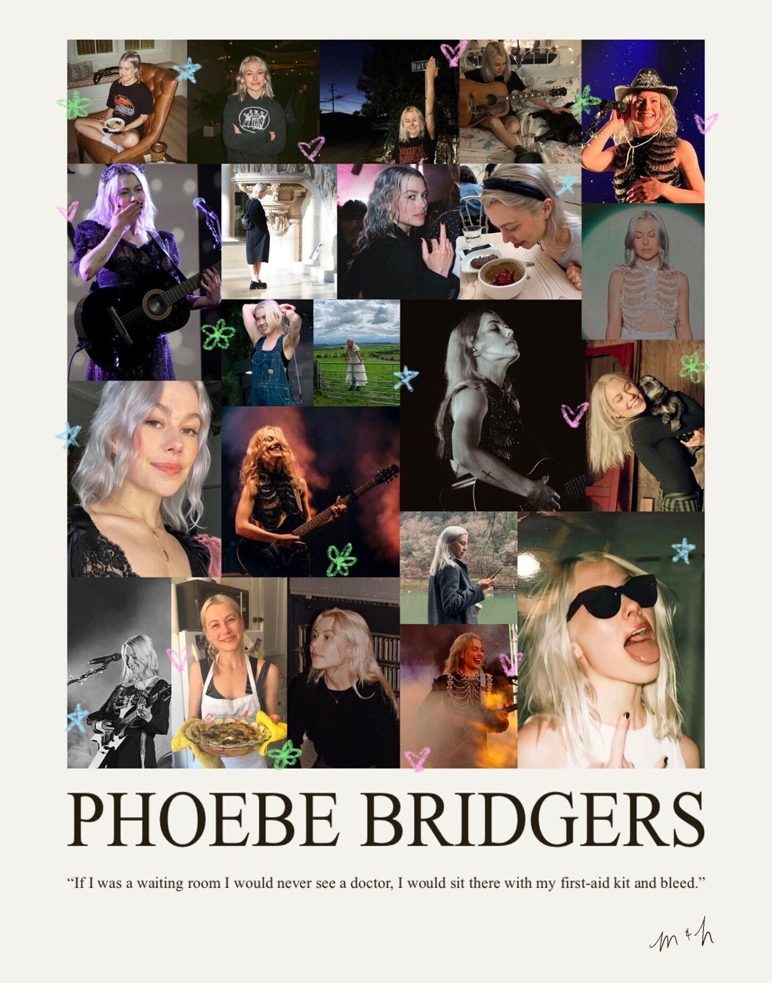 PHOEBE BRIDGERS Collage Art Print - Etsy