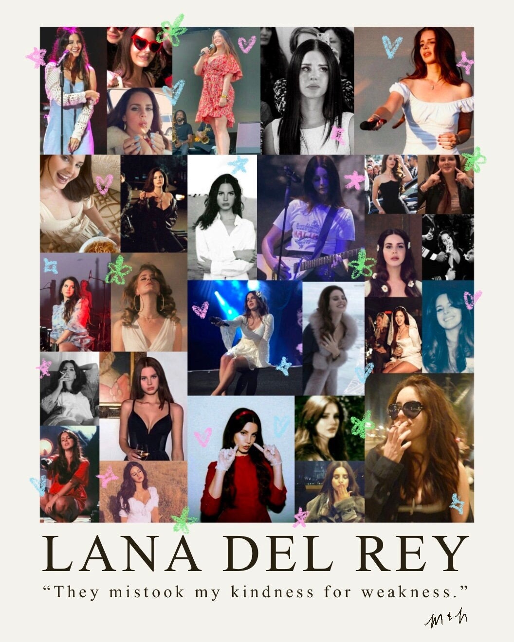 LANA DEL REY Collage Art Print - Etsy