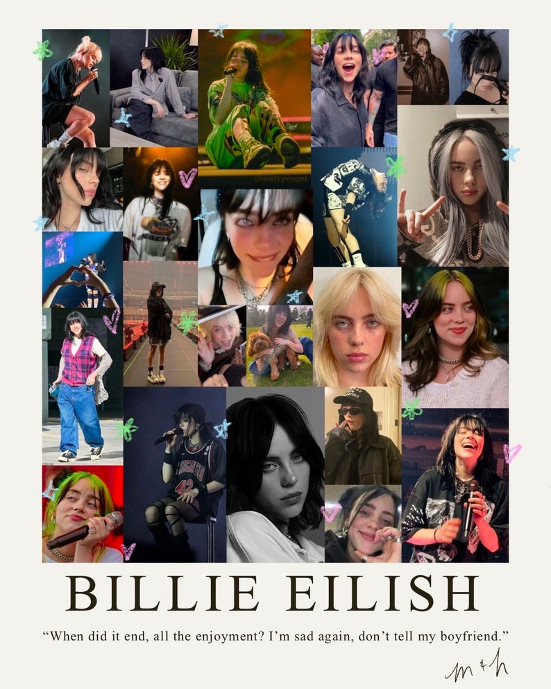 BILLIE EILISH Collage Art Print - Etsy