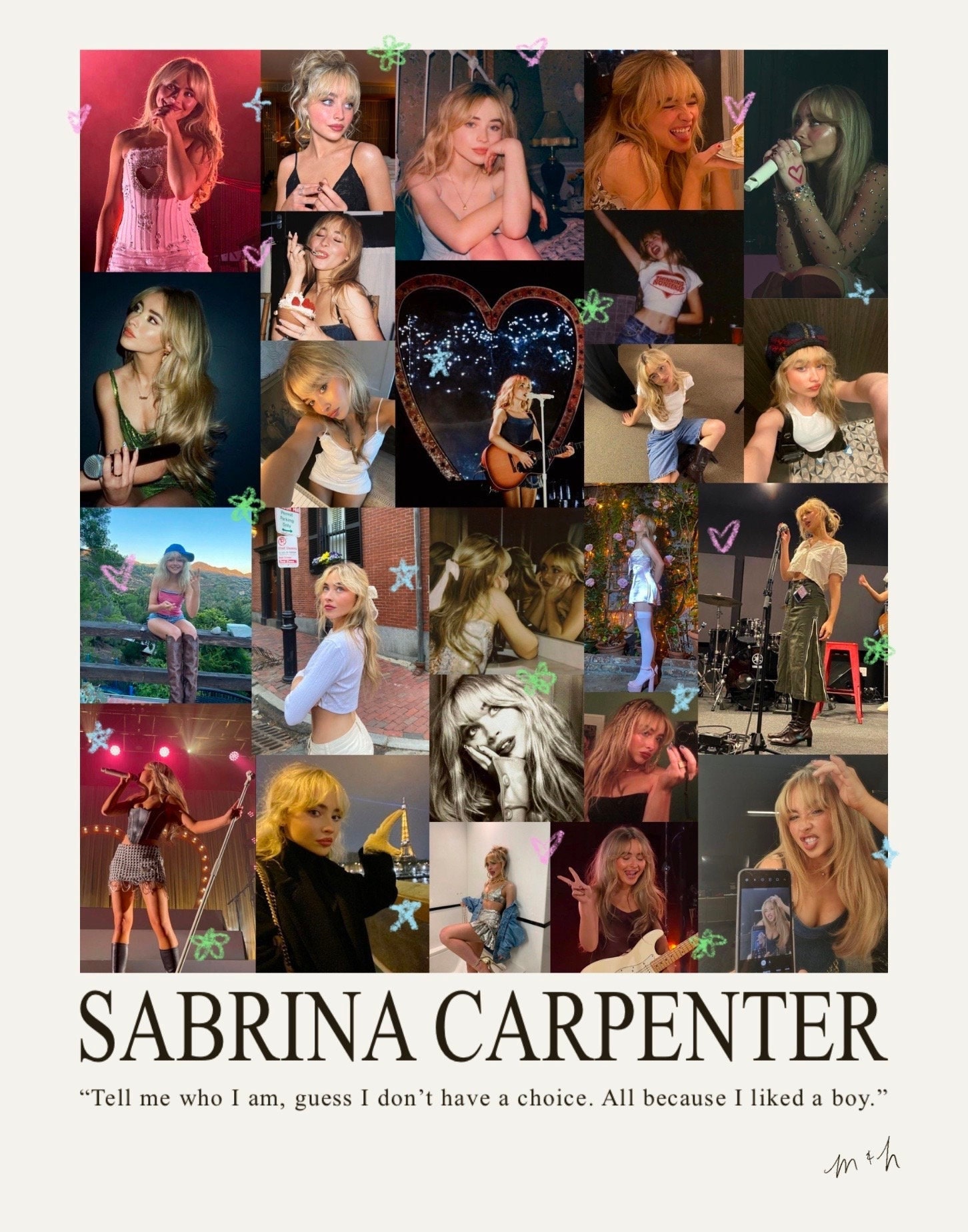 SABRINA CARPENTER Collage Art Print - Etsy