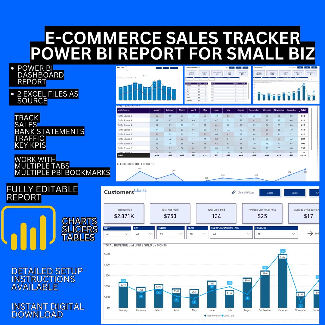 Power BI Sales Dashboard Sales Tracker Small Business Balance Power BI ...