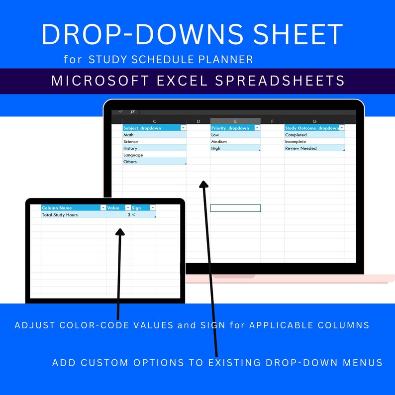 Study Schedule Planner Excel Template Customizable Study Planner ...