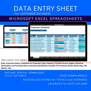 Customer Database Excel Template CRM Spreadsheet Client Management ...