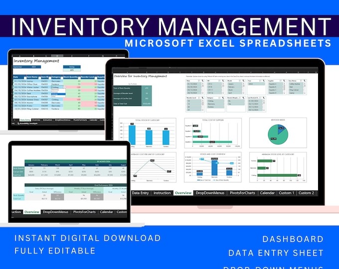 Stock Inventory Tracker: Excel Template for Inventory Management - Etsy Canada