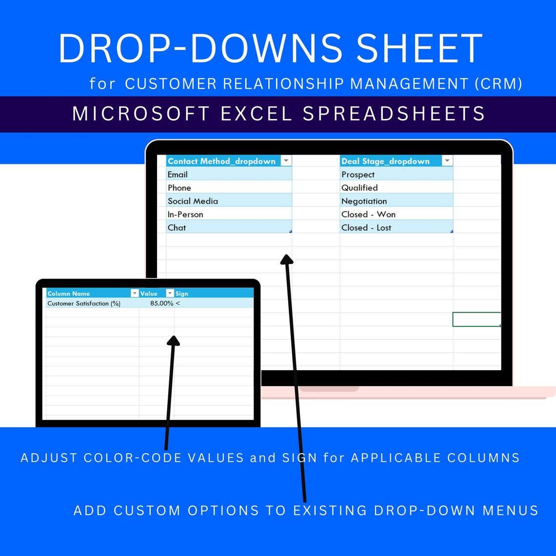 Excel Template CRM Client Tracker, Customer Management Spreadsheet ...