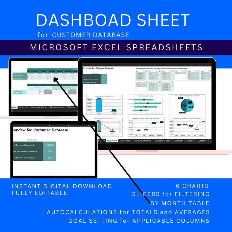 Customer Database Excel Template Customizable Customers Spreadsheet for ...