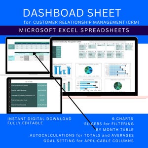 Excel Template CRM Client Tracker, Customer Management Spreadsheet ...