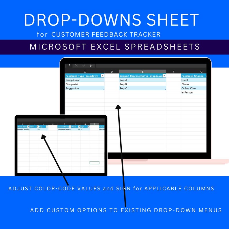 Customer Satisfaction Tracker in Excel Feedback Analysis Log Survey ...