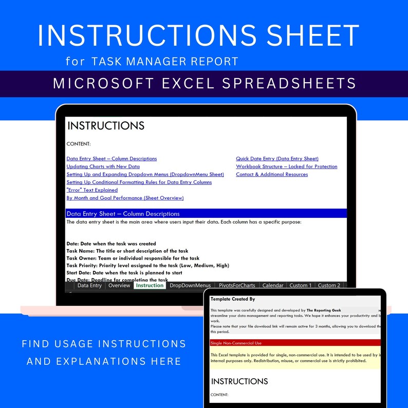 Excel Template Task Tracker, To-do List Organizer Spreadsheet, Daily ...