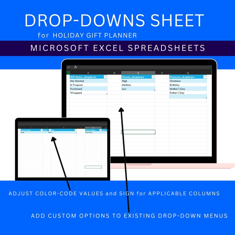 Excel Template Gift Planner, Holiday & Birthday Budget Tracker ...
