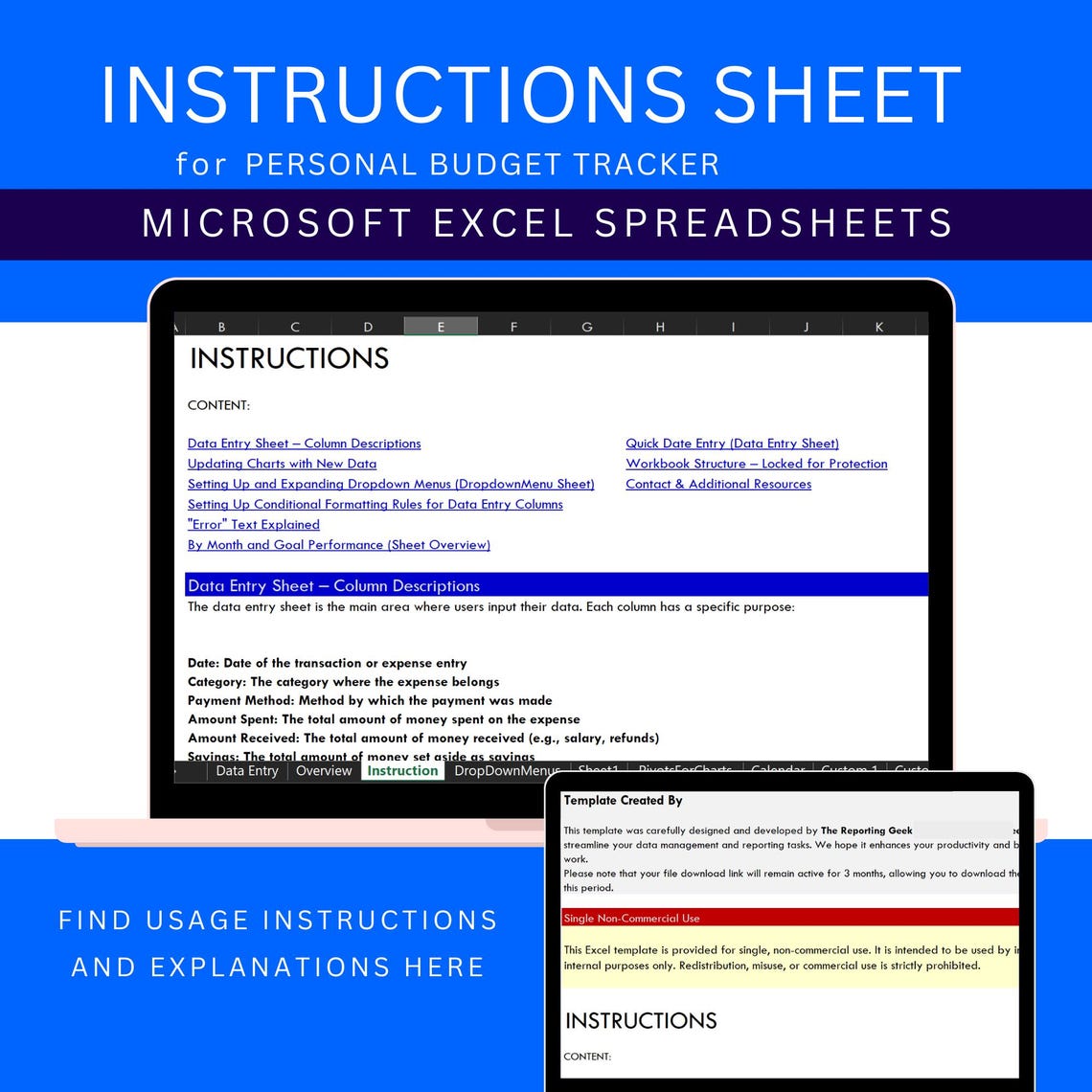 Excel Template Personal Budget Tracker, Monthly Finance Planner ...