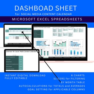 Social Media Calendar Excel for Social Planning SMM Template Social ...
