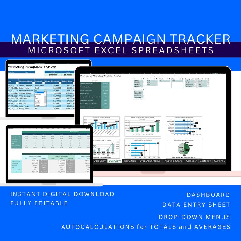 Marketing Campaign Tracker: Excel Budget Template (digital Download) - Etsy