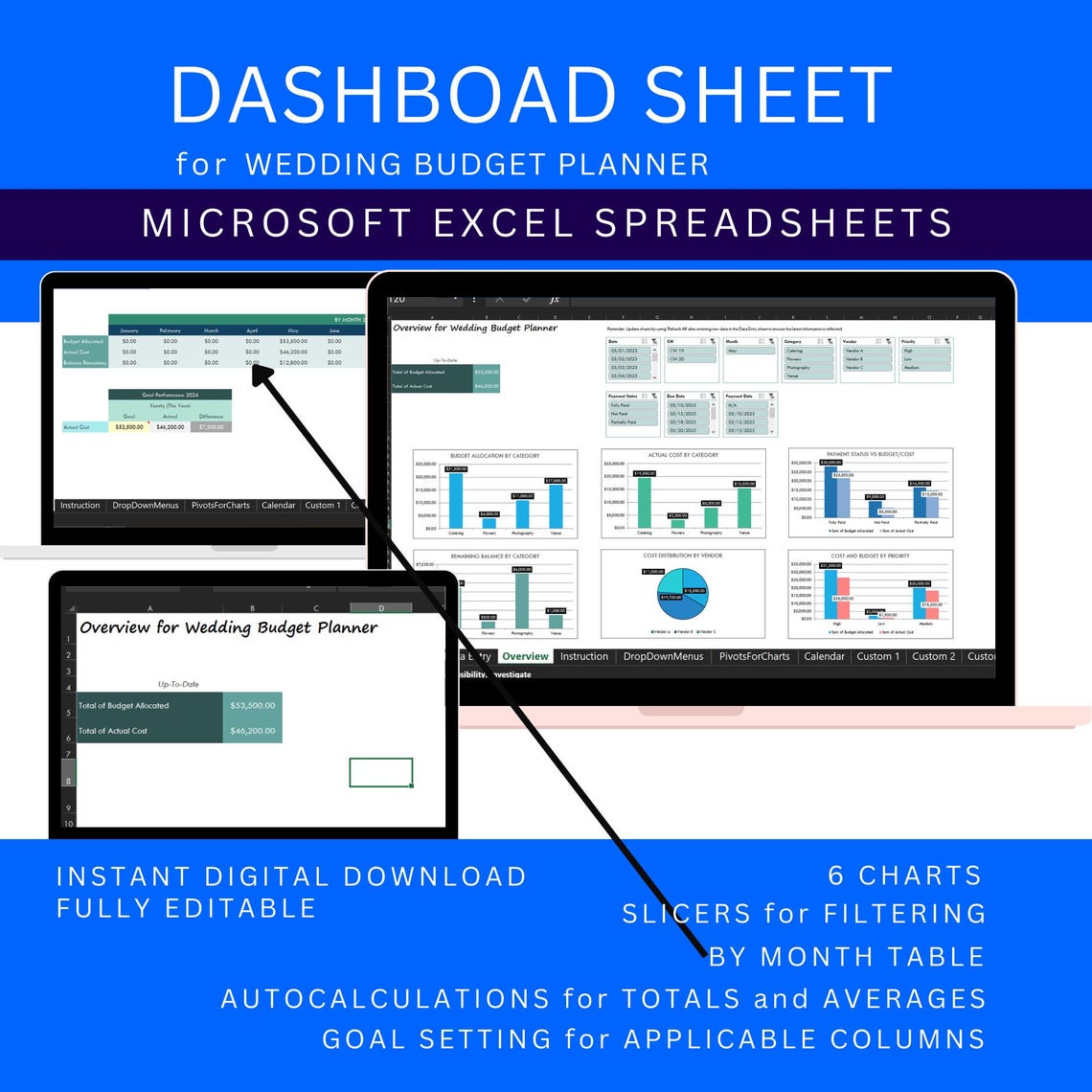 Wedding Budget Planner Wedding Expense Tracker Excel Wedding Planner ...