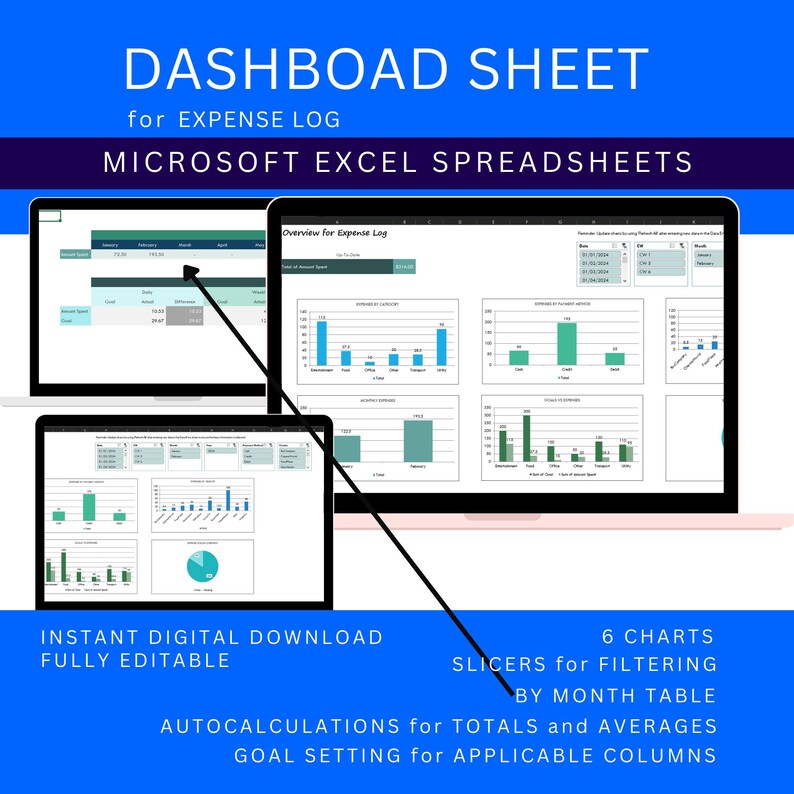 Simple Expense Tracker Excel Template With Dashboard (digital Download ...