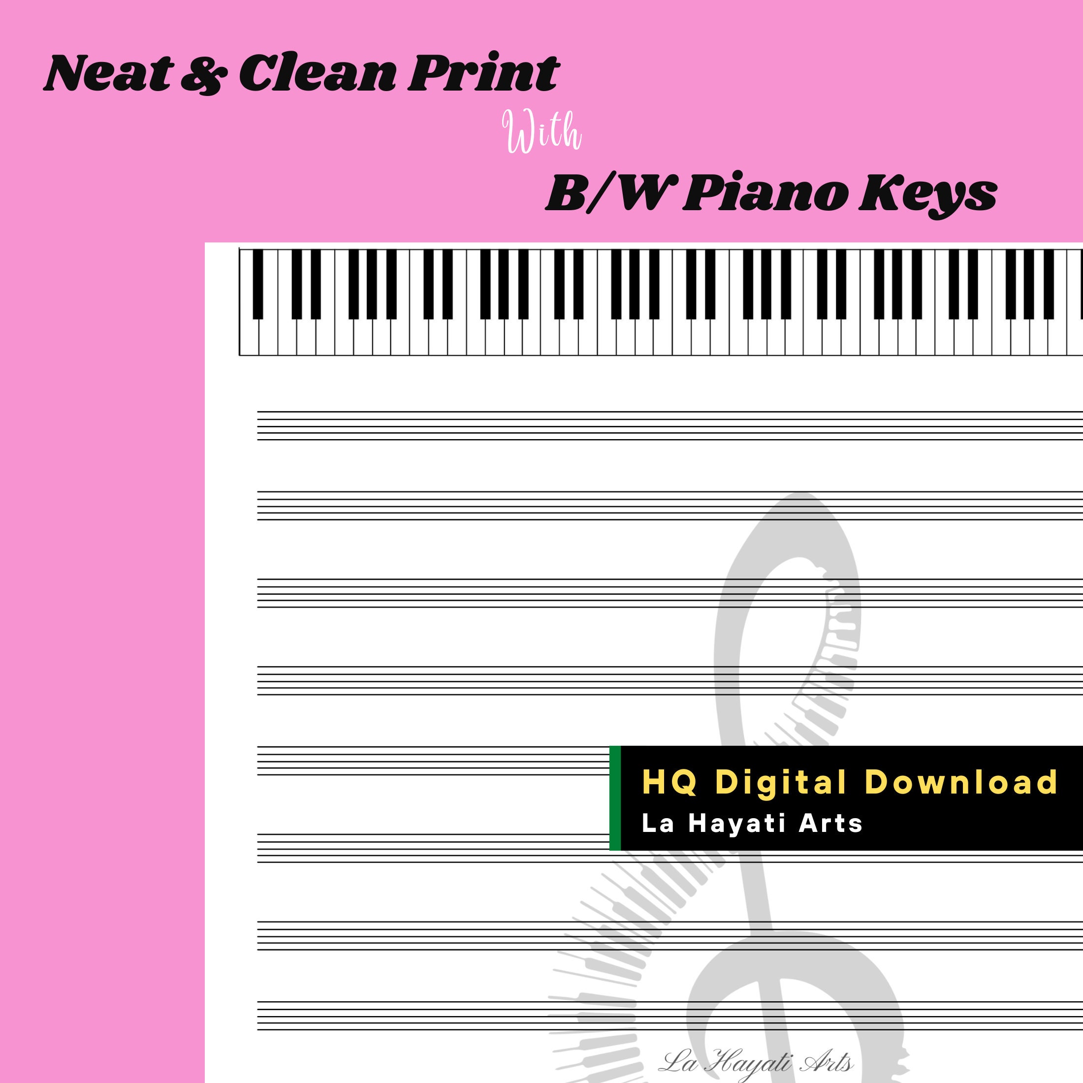 Printable Piano Blank Sheet for Us Letter/a4. Blank Sheet - Etsy