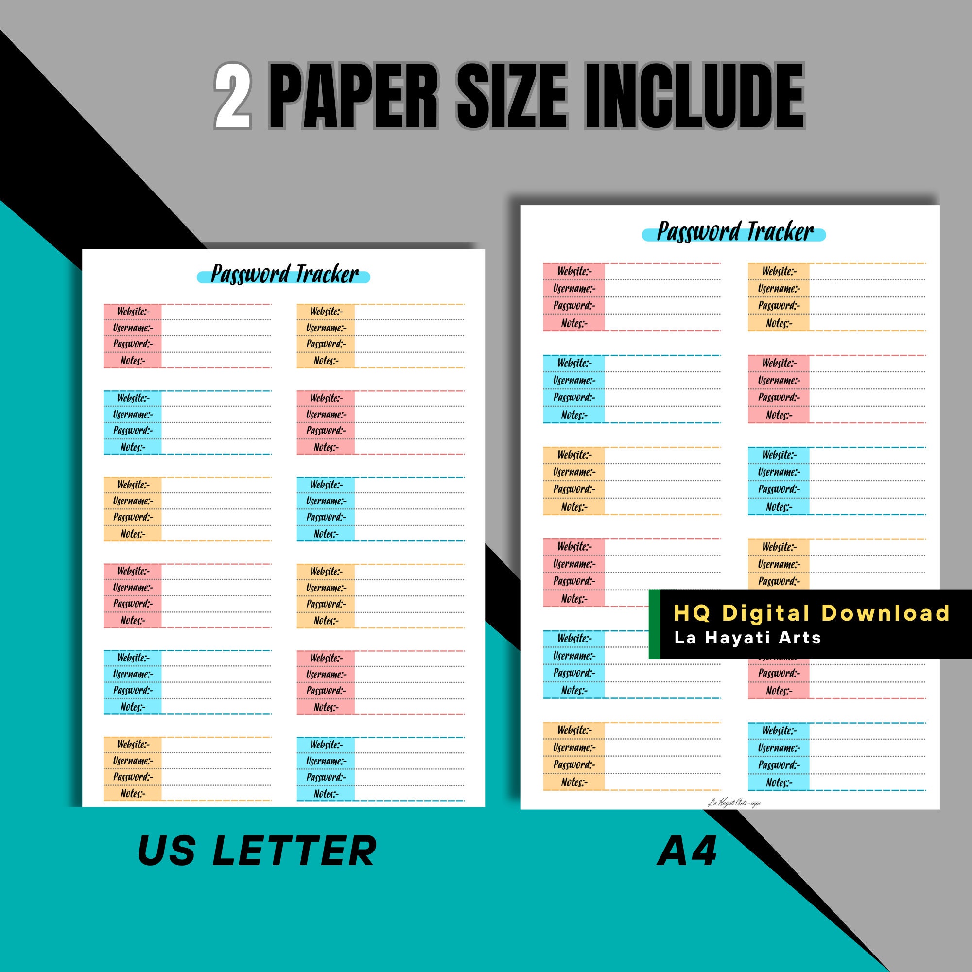 Printable Password Organizer-personalized Password Book-password ...
