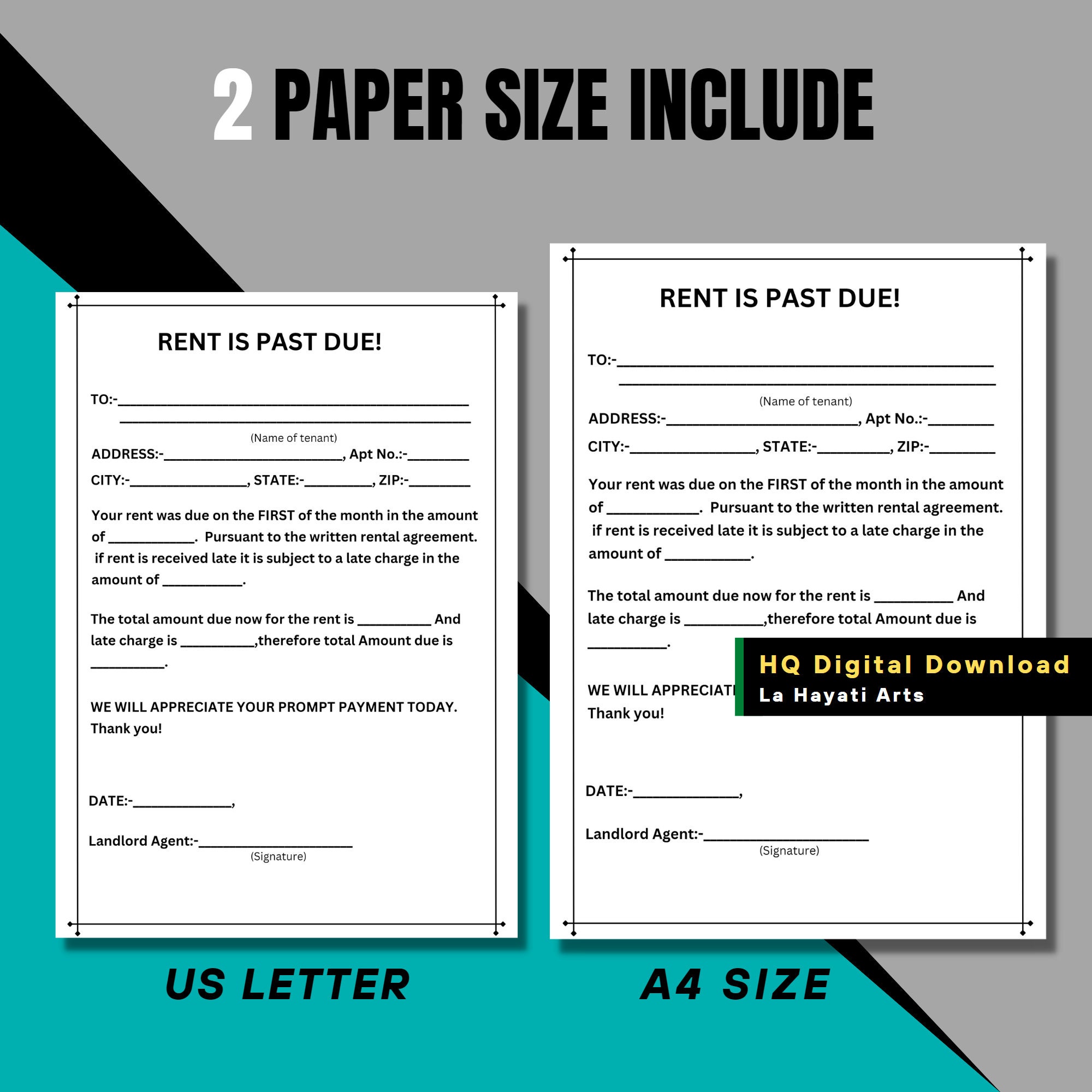 Rent is Past Due Notice Printable-landlord Notice Rent Past Due to ...
