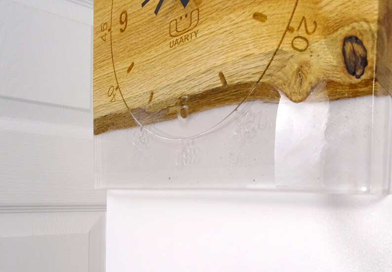 Radio Controlled Minute Ring Design Wall Clock With Live Edge & Epoxy ...