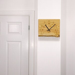 Radio Controlled Minute Ring Design Wall Clock With Live Edge & Epoxy ...