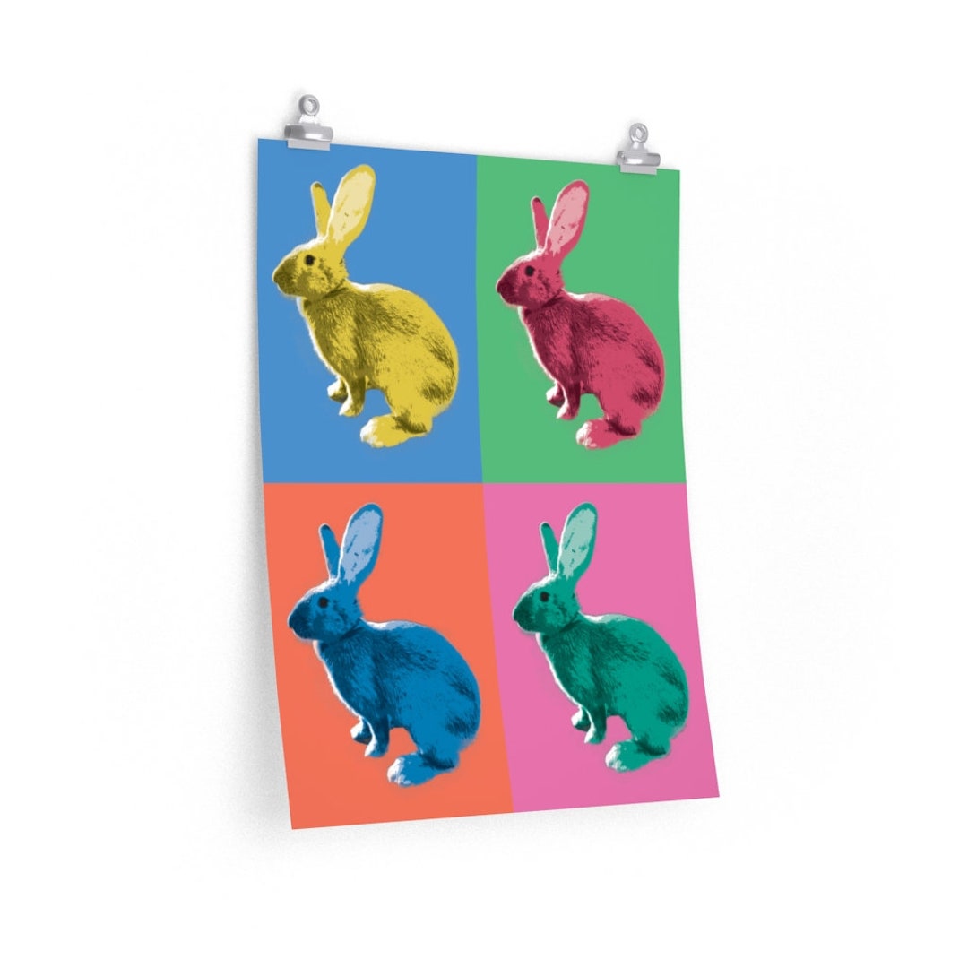 Bunny Rabbit Pop Art, Premium Matte Poster, 18in X 24in - Etsy