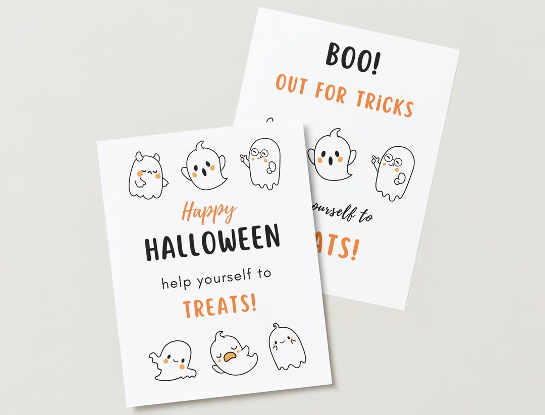 Printable Halloween Help Yourself Sign Digital Download Trick or Treat ...