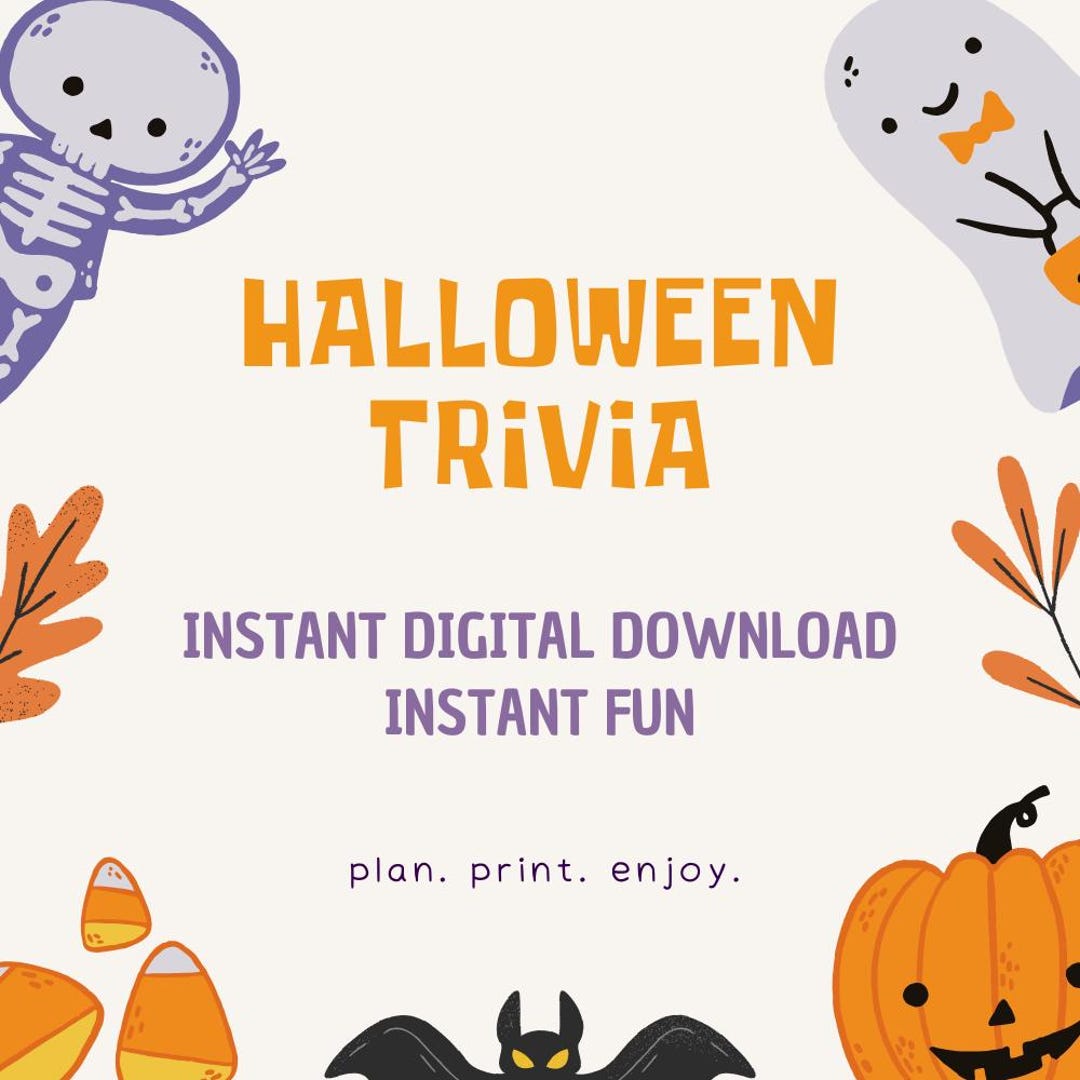 Halloween Trivia Game Printable: Fun Party Game for Kids, Teens ...