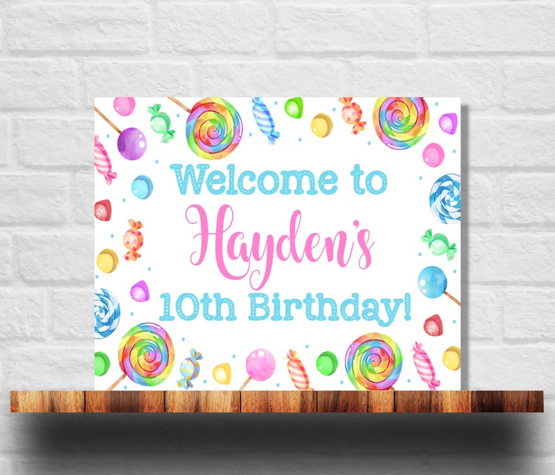 Editable Candy Welcome Sign Candyland Poster Candy Birthday - Etsy