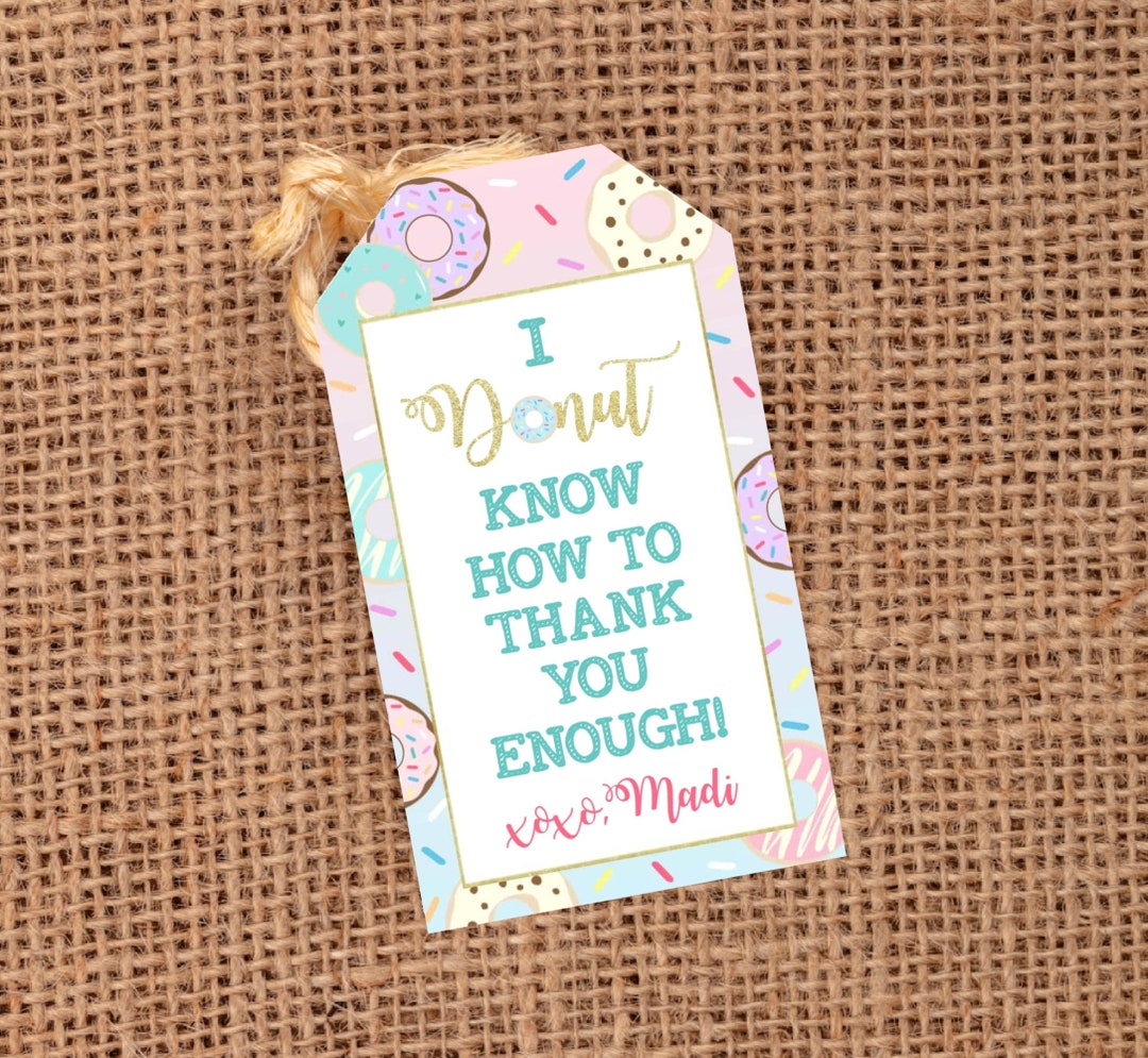Editable Donut Tag, Donut Party Favor Tags, Donut Birthday Party ...