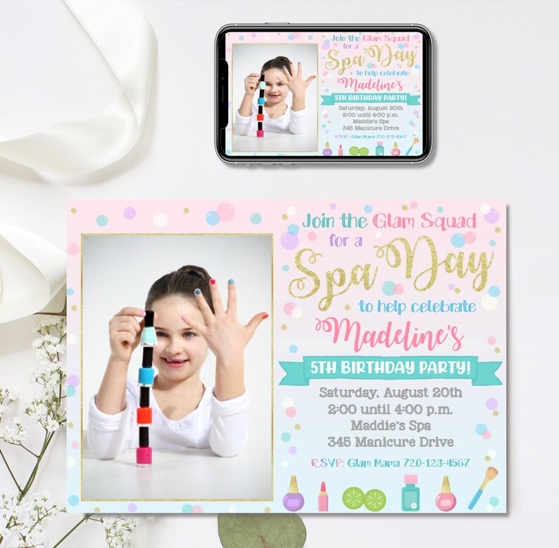 Editable Spa Invitation Spa Birthday Invitation Template | Etsy