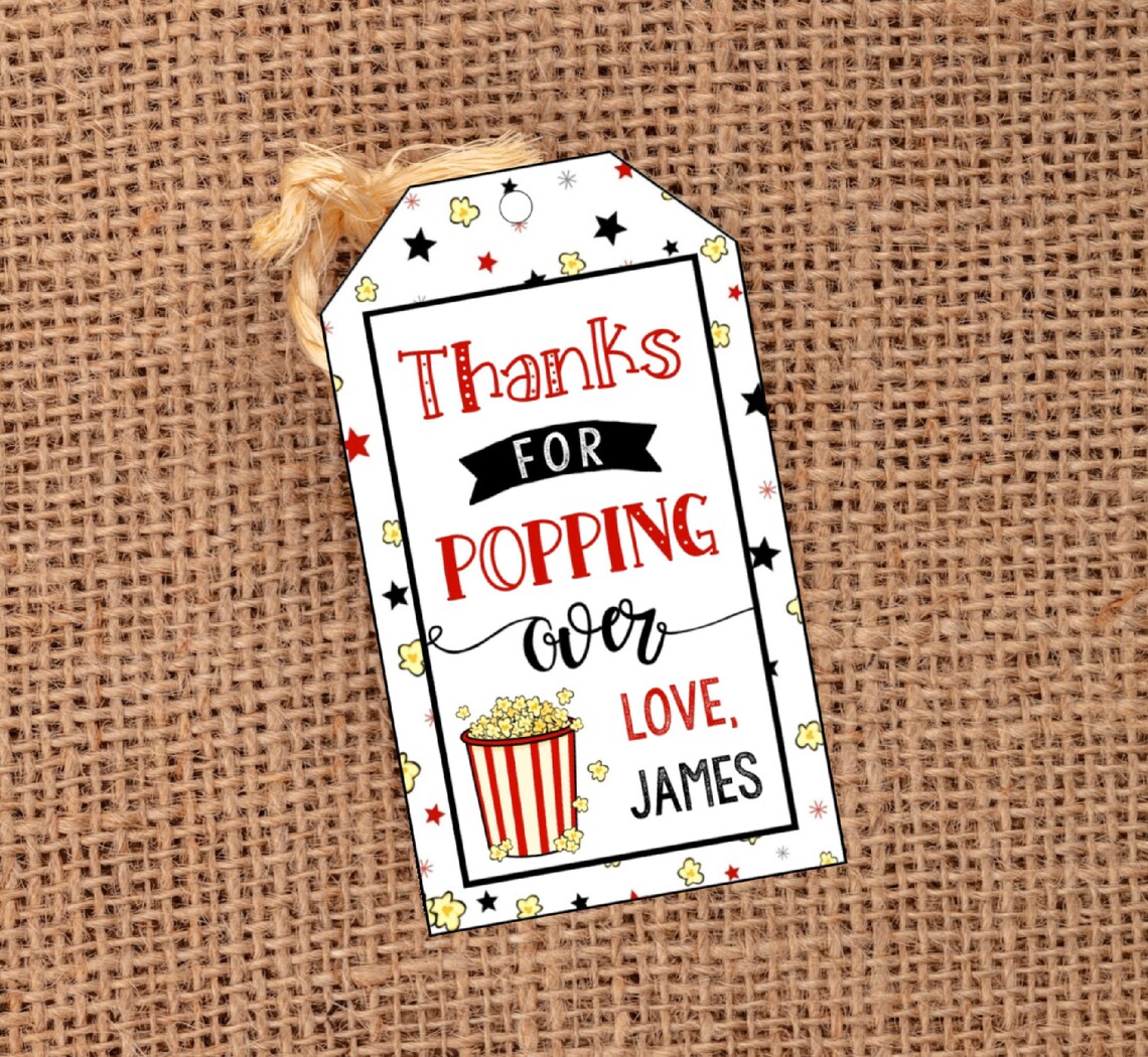 Editable Movie Tag Movie Favor Tags Movie Birthday Party - Etsy